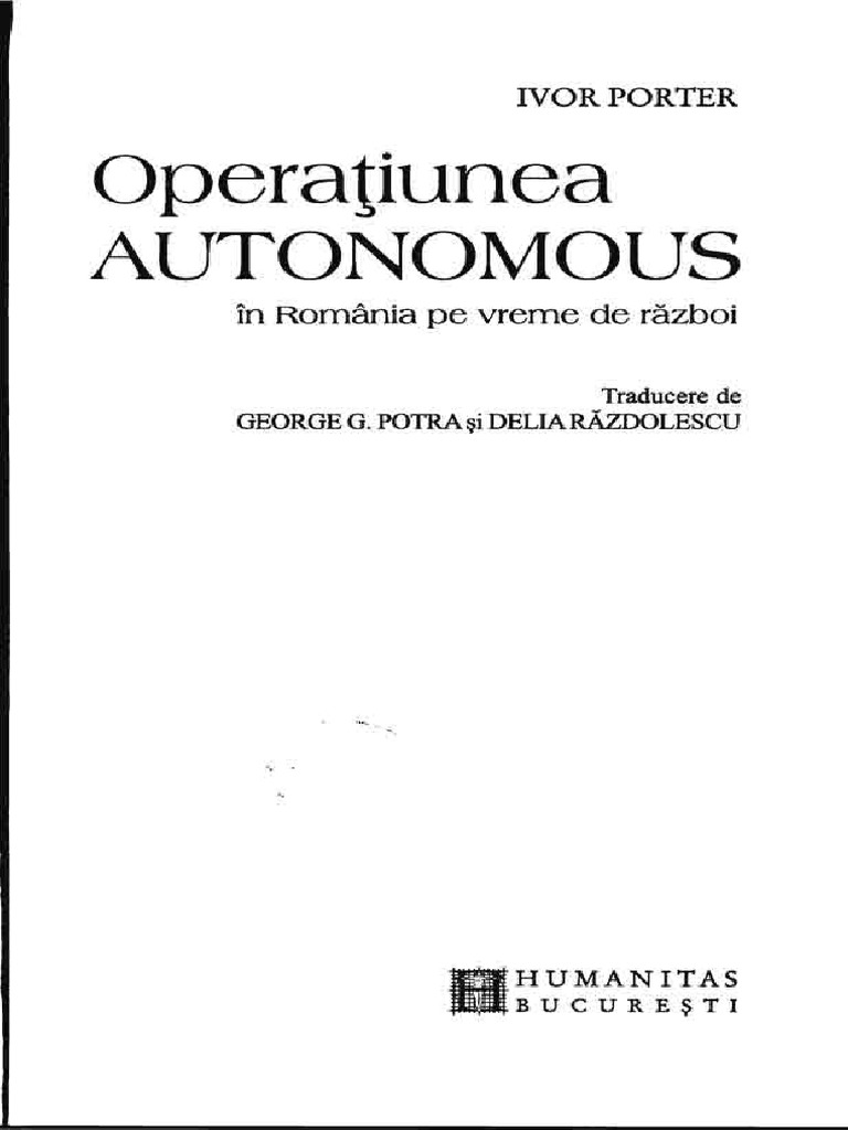 Ivor Porter - Operatiunea Autonomous | PDF