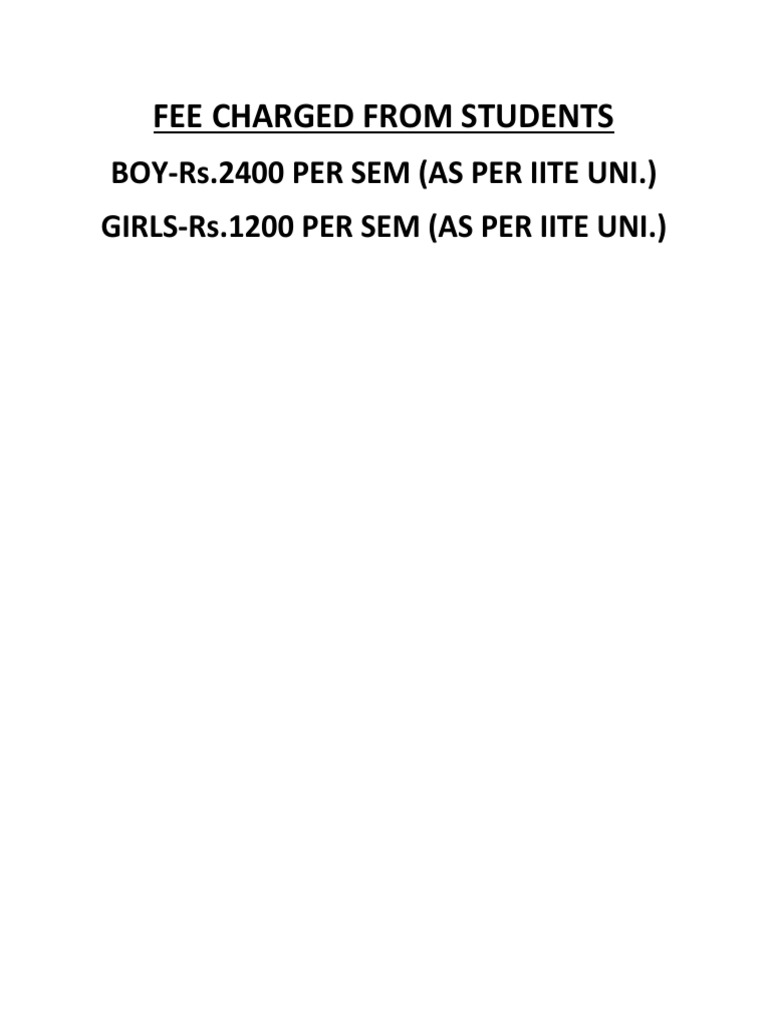 Fee Charged From Students | PDF