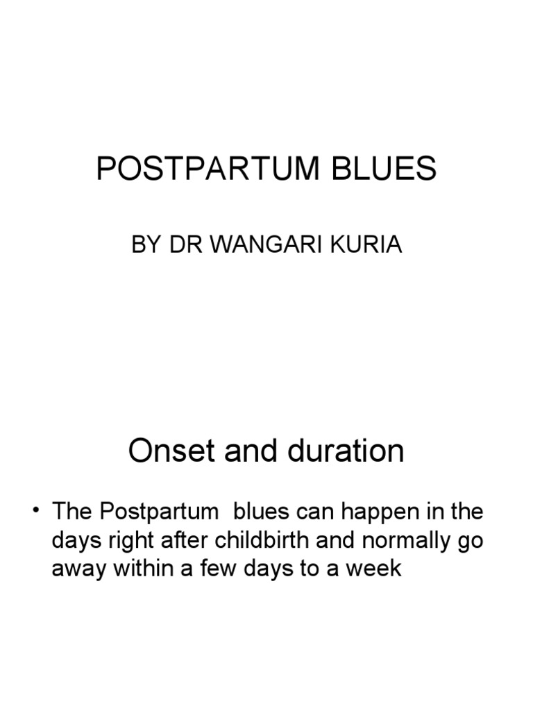 Postpartum Blues: by DR Wangari Kuria | PDF