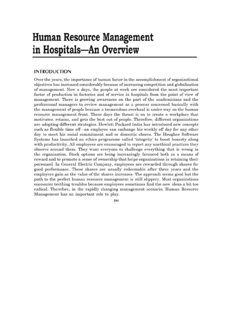 Hospital Management Overview | PDF