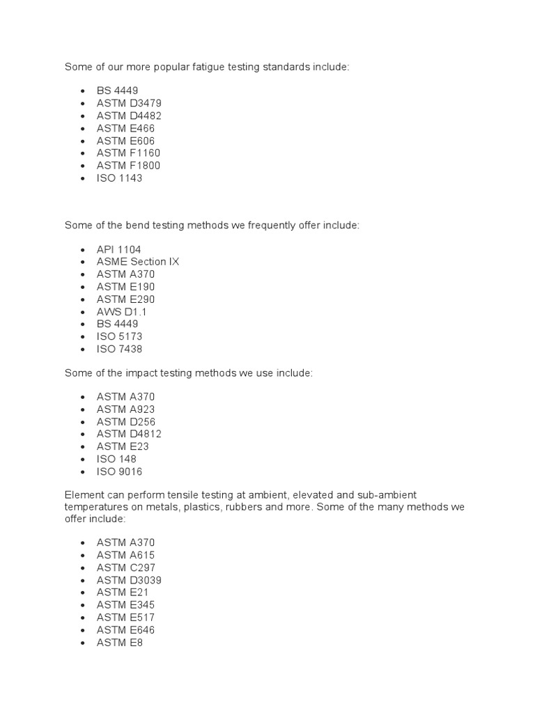 Standard For Testing | PDF