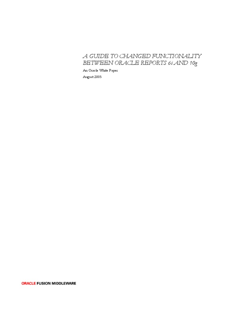 Reports Guide To Changed Functionality | PDF | Oracle Database | Command Line Interface