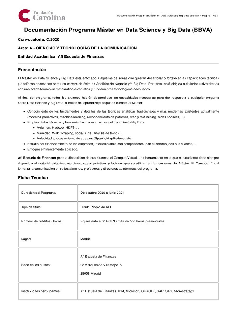 Máster en Data Science y Big Data (BBVA) - C.202005 - 07 - 2020 - 11 ...