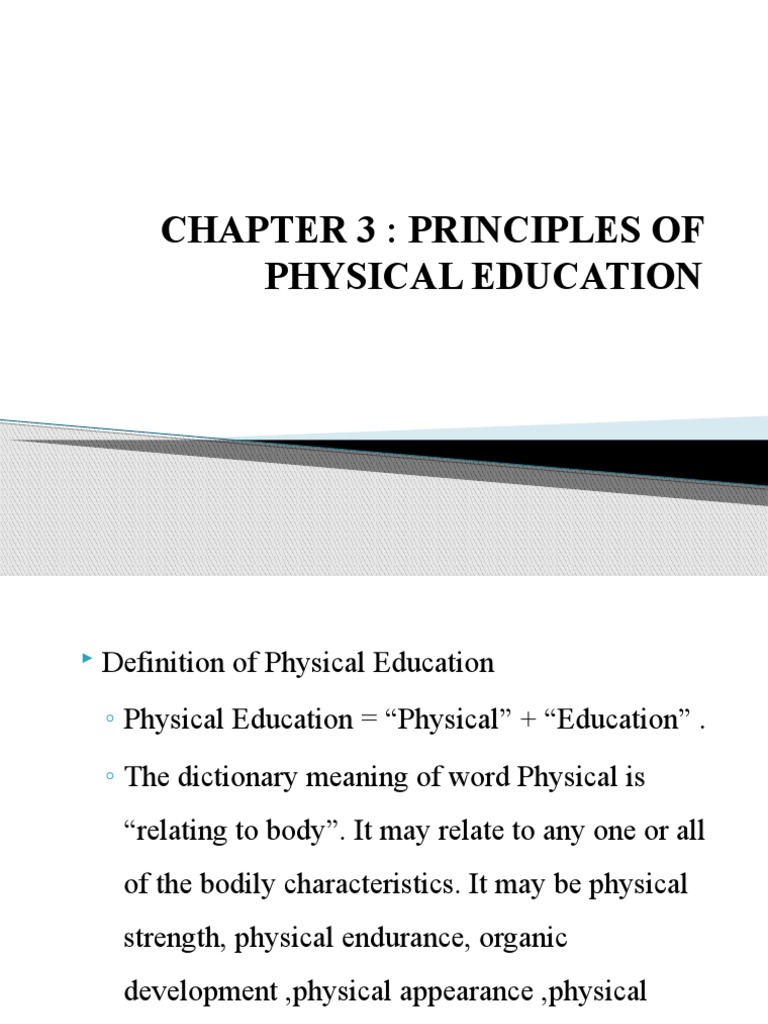 Chapter 3: Principles of Physical Education | PDF | Physical Education ...