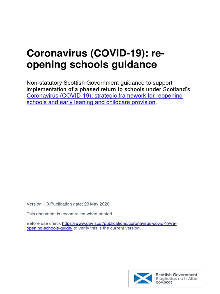 Coronavirus (COVID) Re-Opening Schools Guide Version 1 28 May 2020 ...