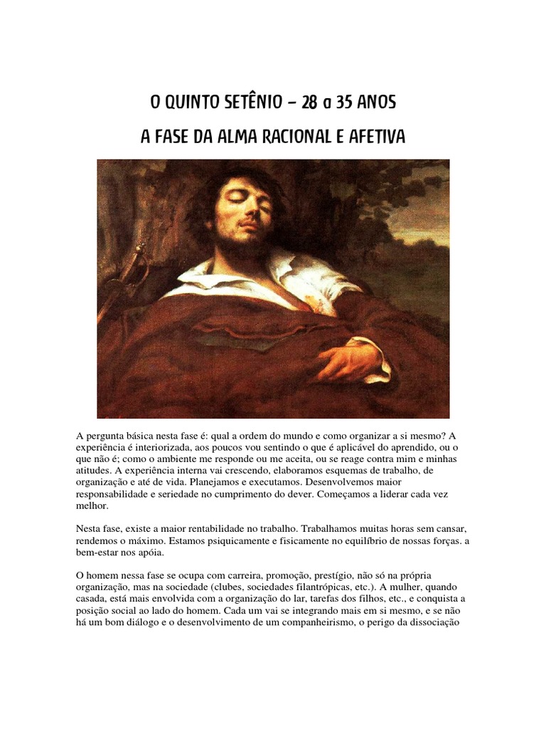 O Quinto Setenio - A Fase Da Alma Racional e Afetiva PDF | PDF | Mulher ...