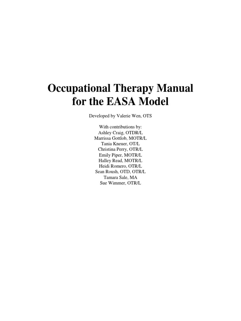 Occupational Therapy Manual For The EASA Model | PDF | Occupational ...