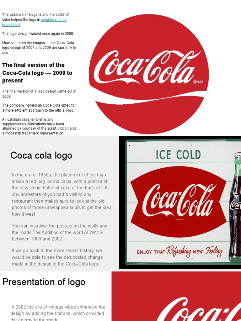 The Final Version of The Coca-Cola Logo - 2009 To Present: Establishing ...