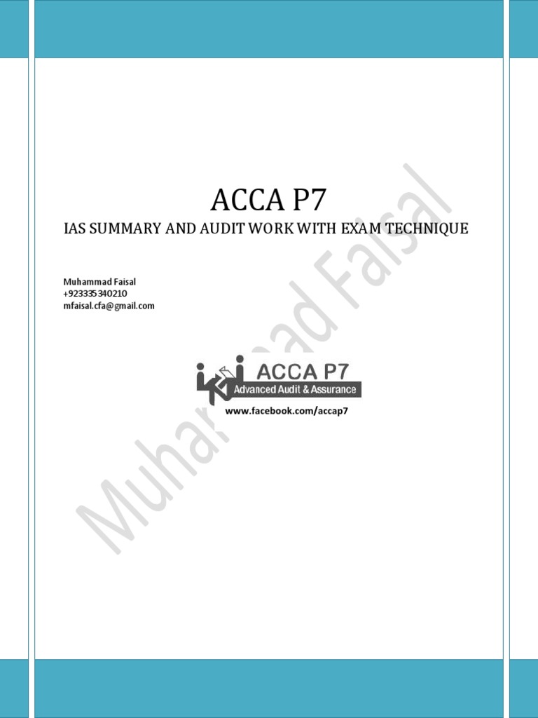 Acca P7: Ias Summary and Audit Work With Exam Technique | PDF ...