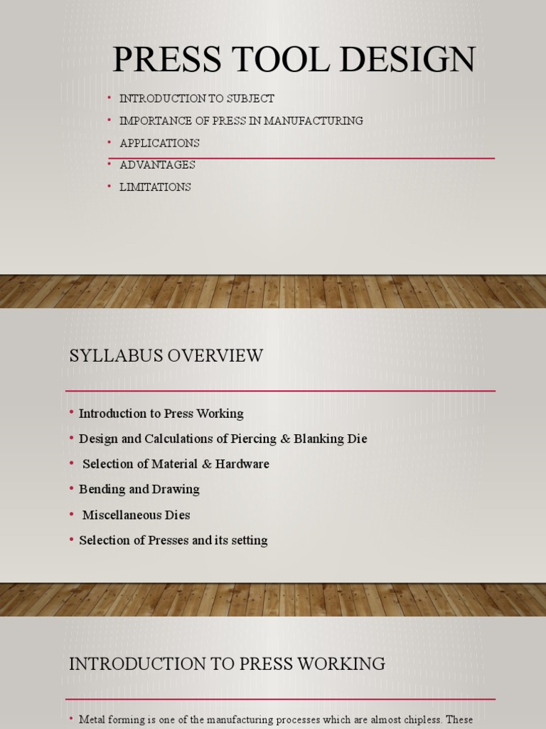 Press Tool Design | PDF | Mechanical Engineering | Industrial Processes