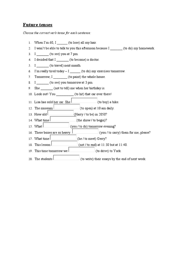 G. Future Exercises - Complete | PDF