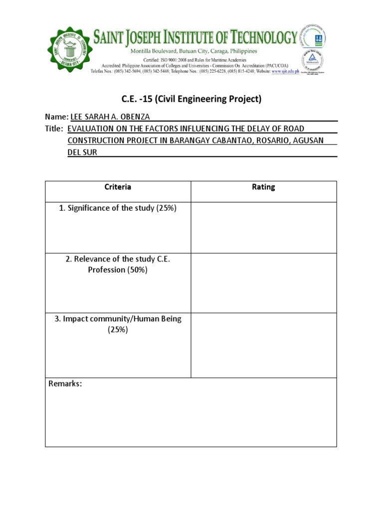 Obenza Practicum Paper | PDF | Road | Qualitative Research