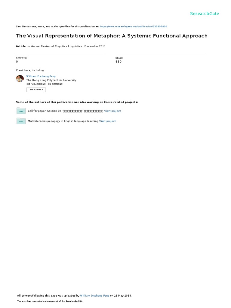 Visual Representation of Metaphor SF Approach | PDF | Metaphor | Semiotics