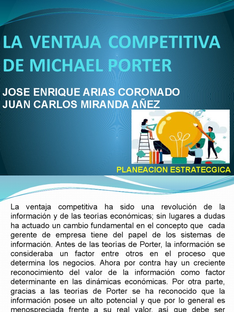 La Ventaja Competitiva de Michael Porter | PDF | Ventaja competitiva | Economias