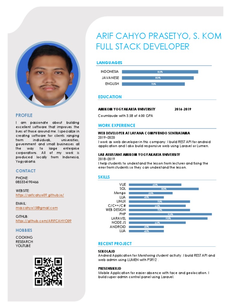 Arif Cahyo Prasetyo, S. Kom Full Stack Developer: Profile | PDF | Android (Operating System ...