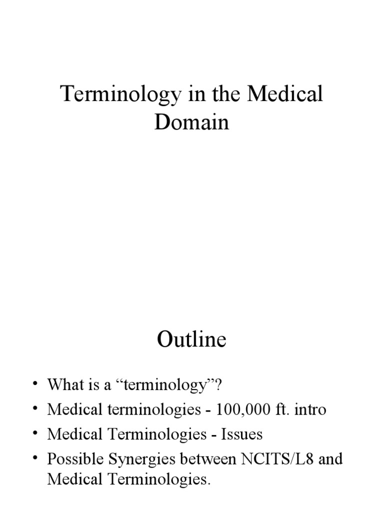 Terminology in The Medical Domain | PDF | International Statistical ...
