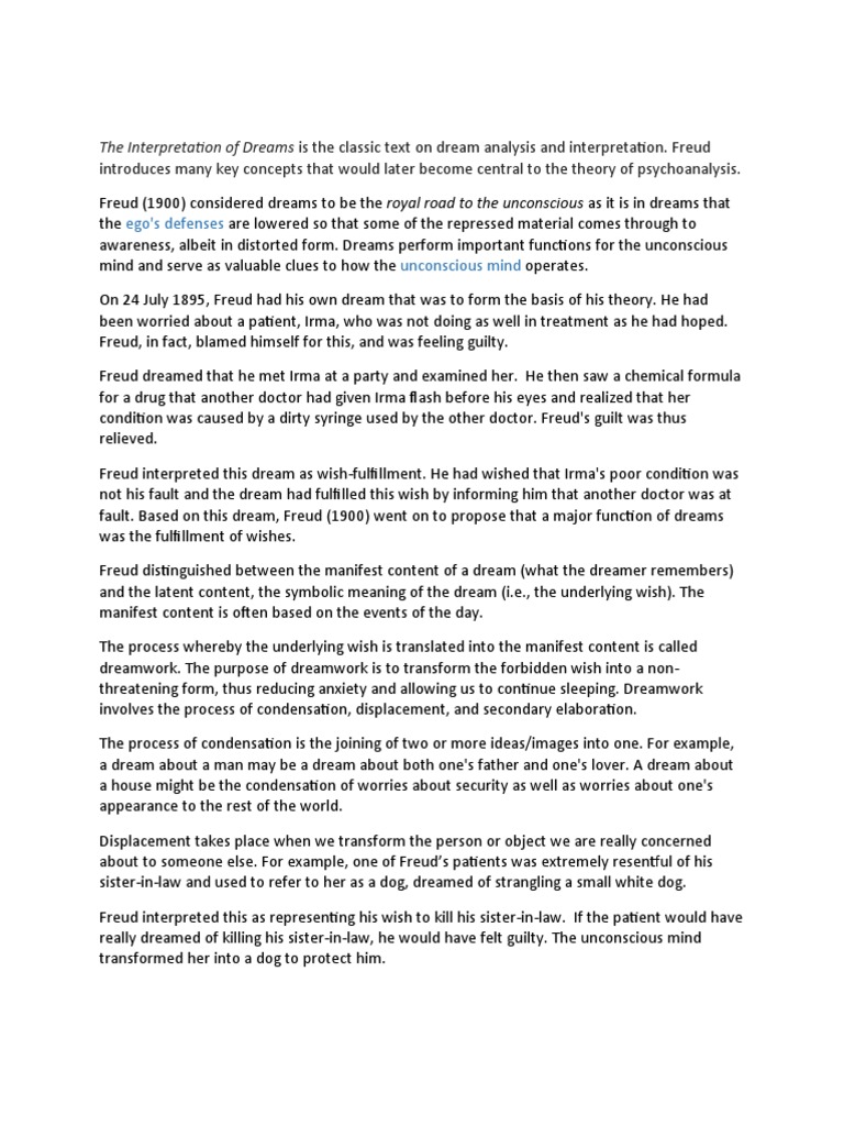 The Interpretation of Dreams | PDF | Dream | Dream Interpretation