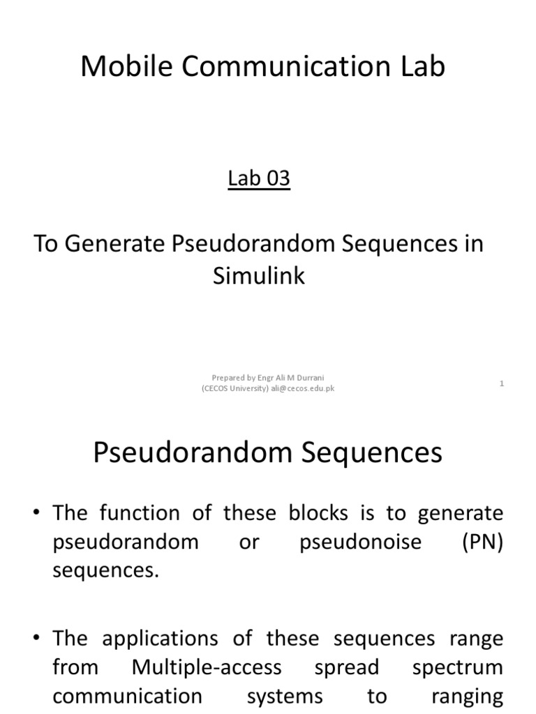 Lab 03 To Generate Pseudorandom Sequences in Simulink | PDF | Parameter (Computer Programming ...