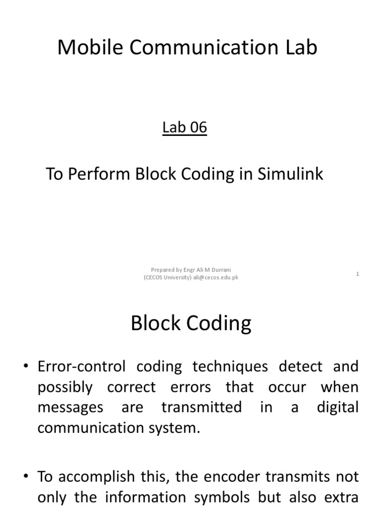 Block Coding for Error Detection | PDF | Error Detection And Correction | Statistical Theory