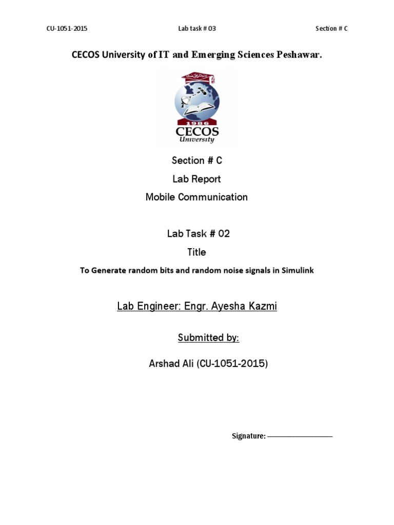 CECOS University of IT and Emerging Sciences Peshawar.: Section # C Lab ...
