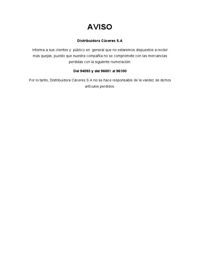 Aviso A Clientes | PDF