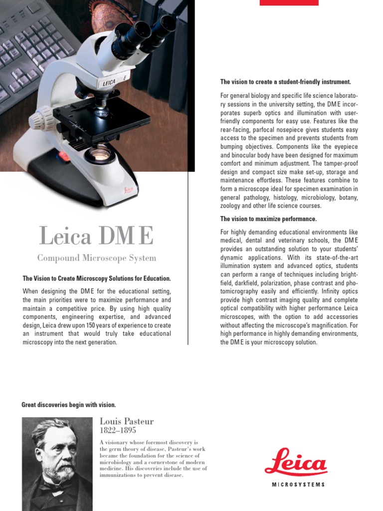 Leica DM E: Compound Microscope System | PDF | Microscopy | Laboratory ...