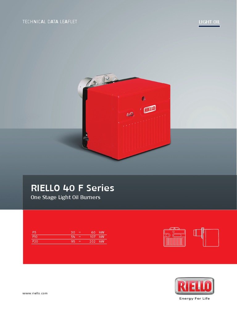 RIELLO 40 F Series: Technical Data Leaflet | PDF | Fuel Oil | Pump