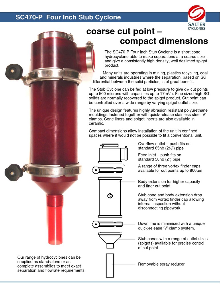 SC470-P Four Inch STUB Cyclone 2016 | PDF | Chemistry | Mechanical ...