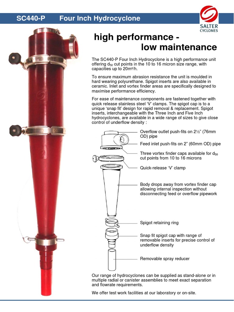 SC440-P Four Inch Hydrocyclone 2016 | PDF | Mechanical Engineering ...