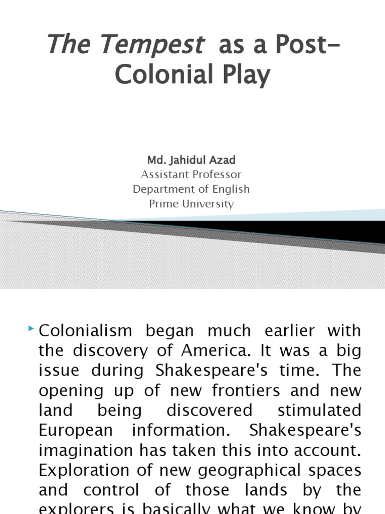 The Tempest: As A Post-Colonial Play | PDF | The Tempest