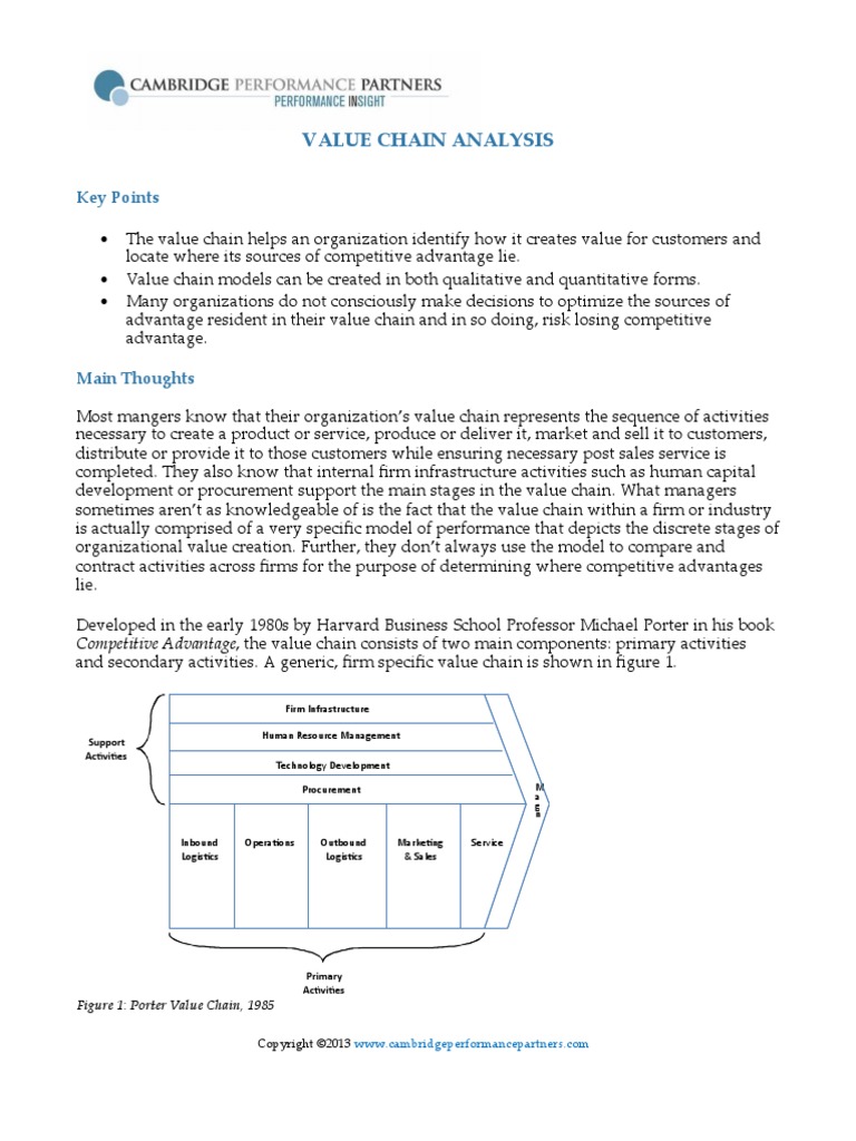 Value Chain Analysis Template 11 | PDF | Value Chain | Logistics