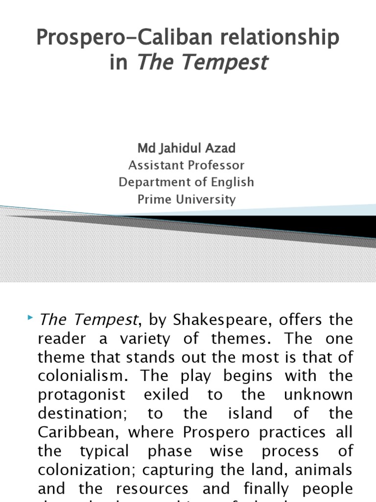 Prospero Caliban Relationship in The Tempest | PDF | The Tempest