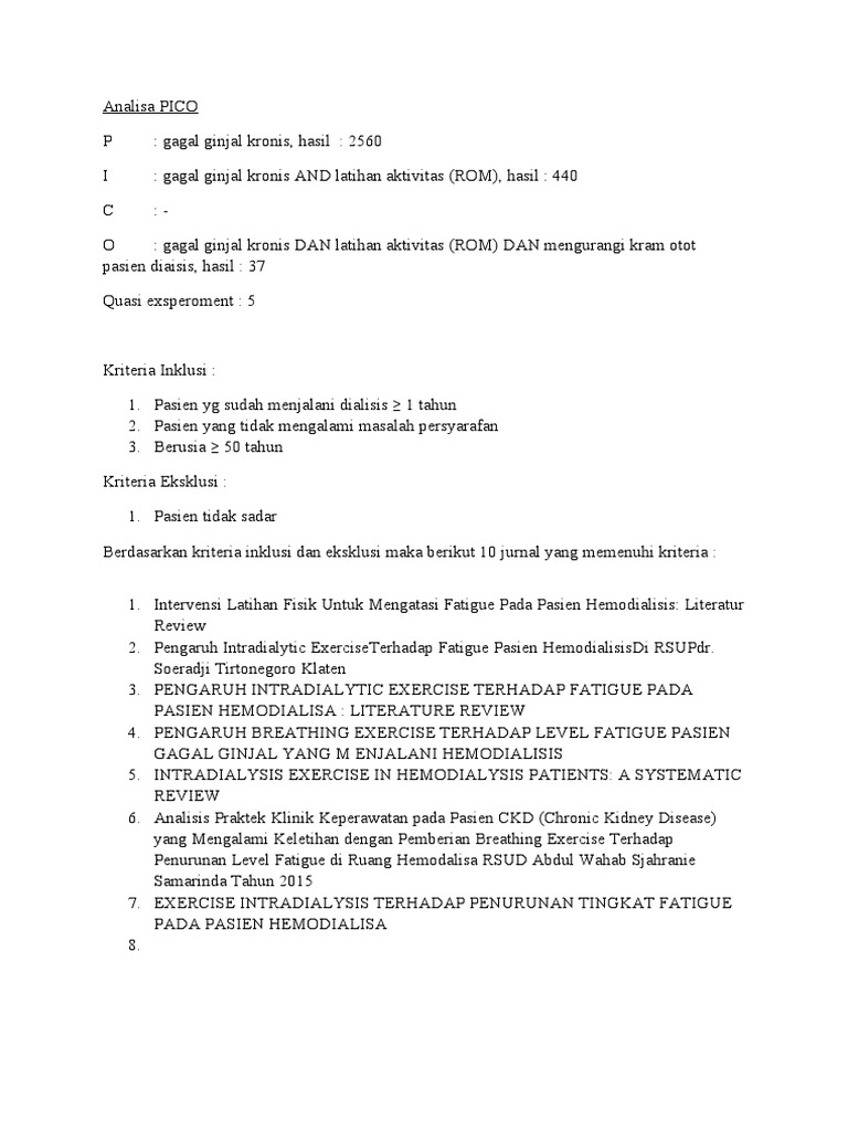 Analisa PICO KIA | PDF