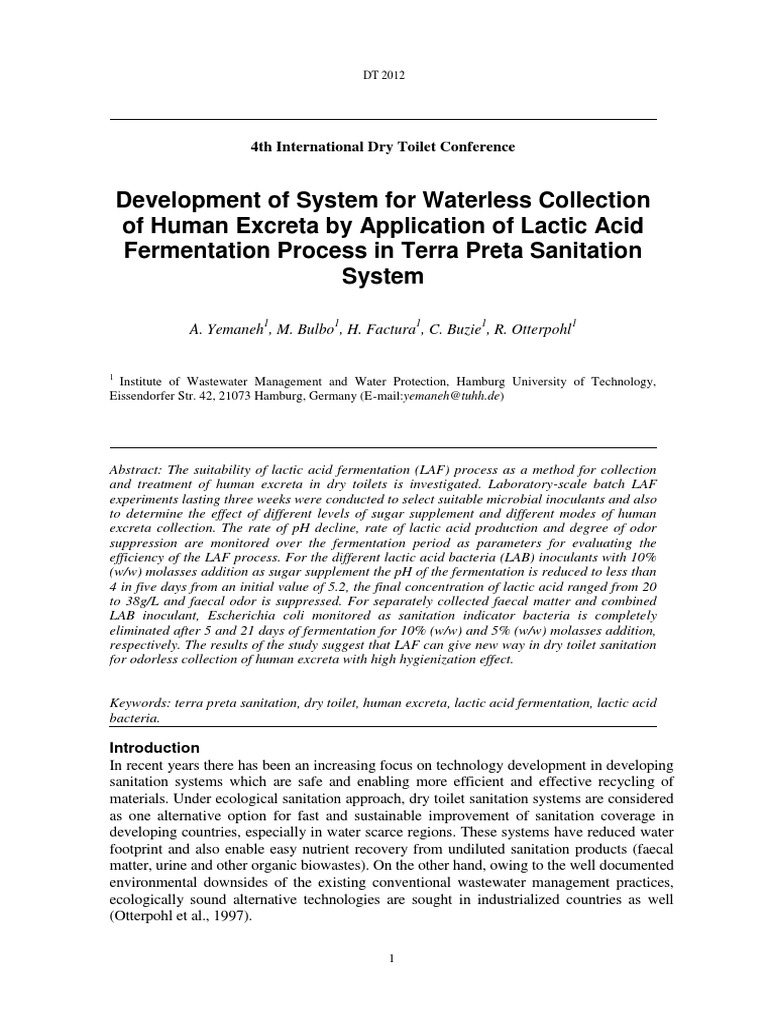 Development of System For Waterless Collection of Human Excreta by ...