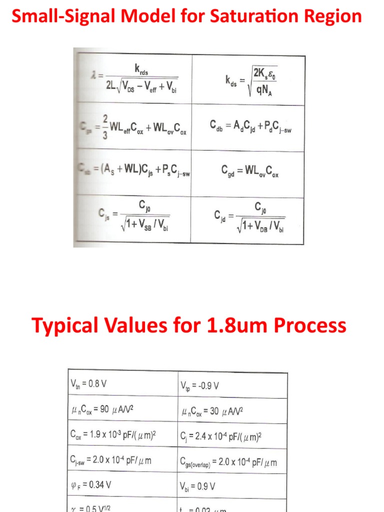 180nm CMOS Small-Signal Model | PDF