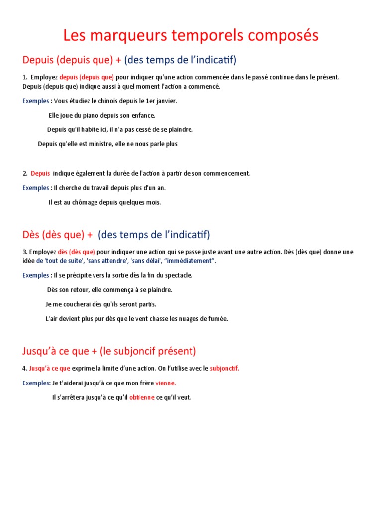 Les Marqueurs Temporels Composé1 | PDF