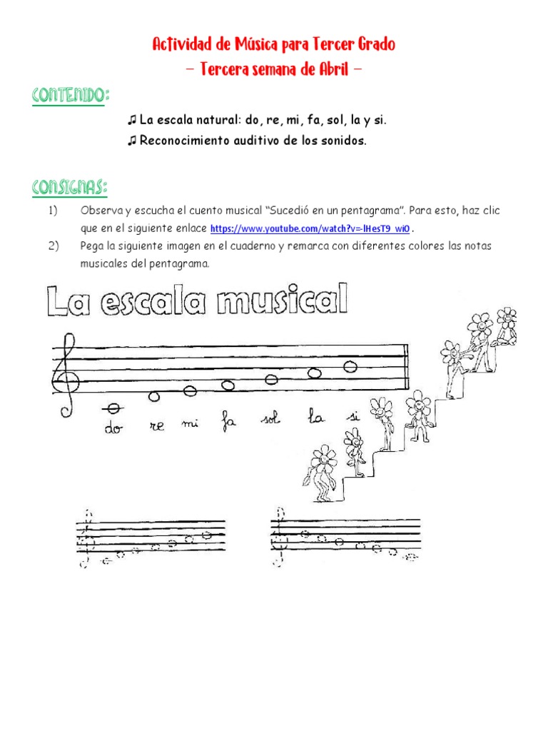 Actividad de Música para 3° Grado - Tercera Semana de Abril | PDF