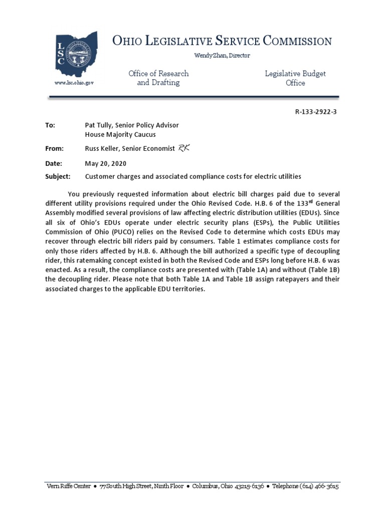 LSC Analysis of HB6 Customer Charges | PDF | Kilowatt Hour | Taxes
