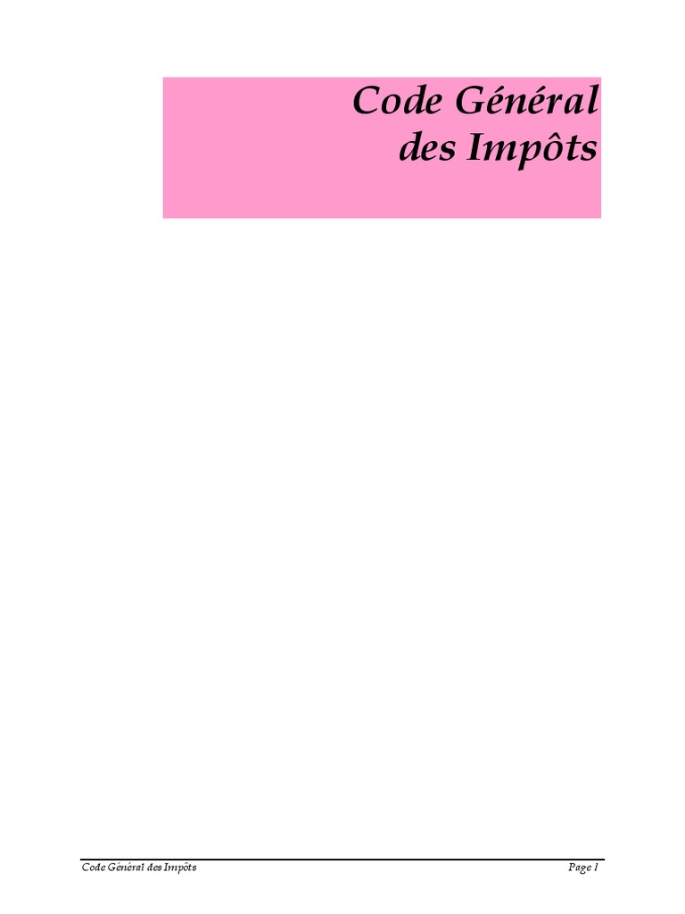 CODE DES IMPOTS Mali PDF | PDF | Impôt sur le revenu | Dépréciation