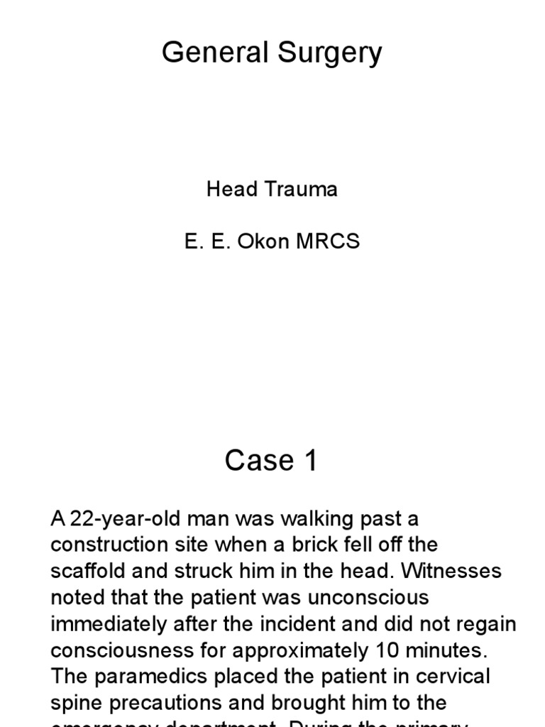 Head Trauma | PDF | Traumatic Brain Injury | Coma