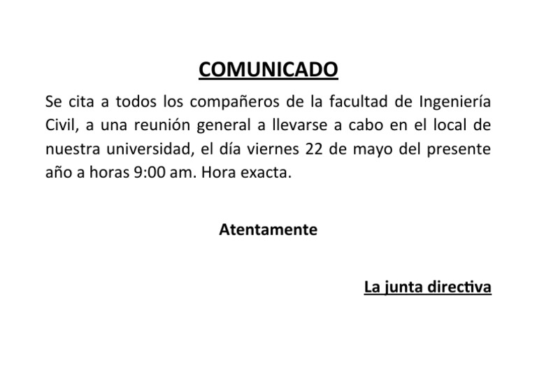 COMUNICADO | PDF