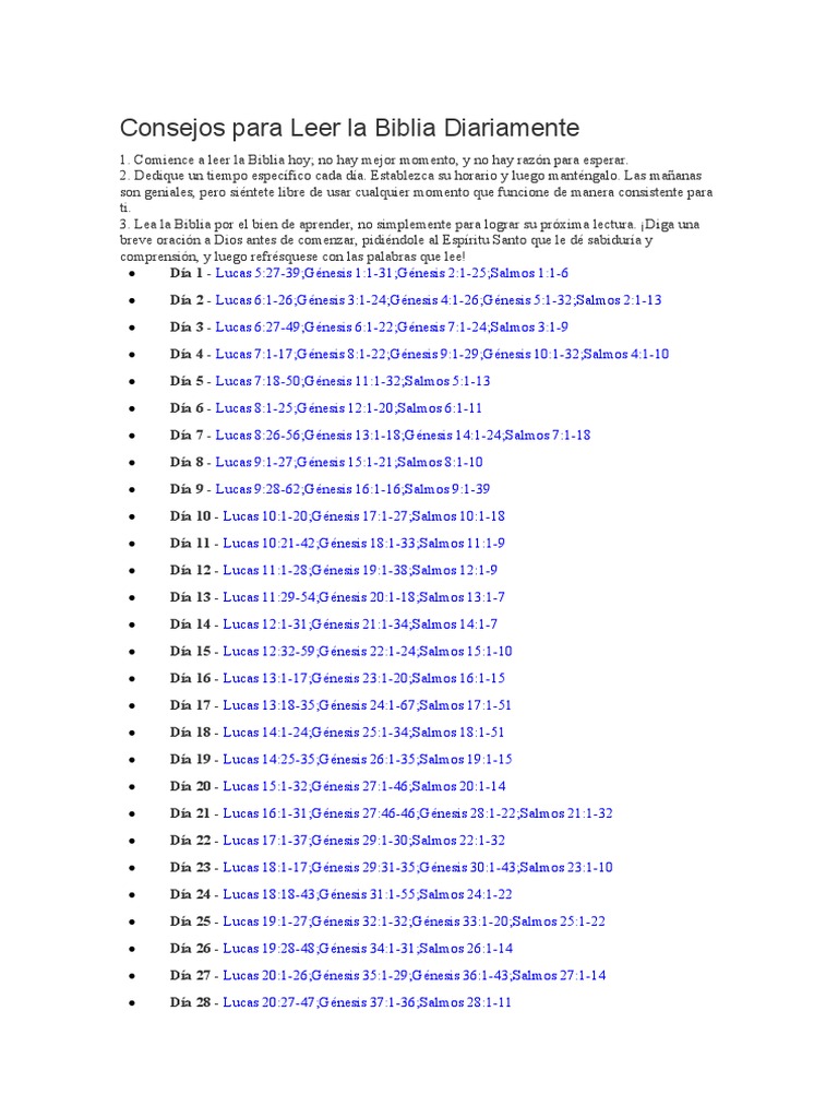 Consejos Para Leer La Biblia Diariament 2 Pdf Libros Sobre