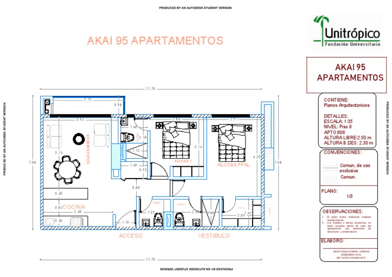 PLANO ARQUITECTONICO PROYECTO-Layout1 | PDF
