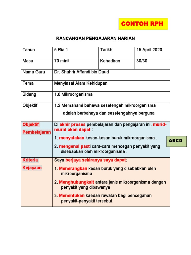 Contoh RPH | PDF