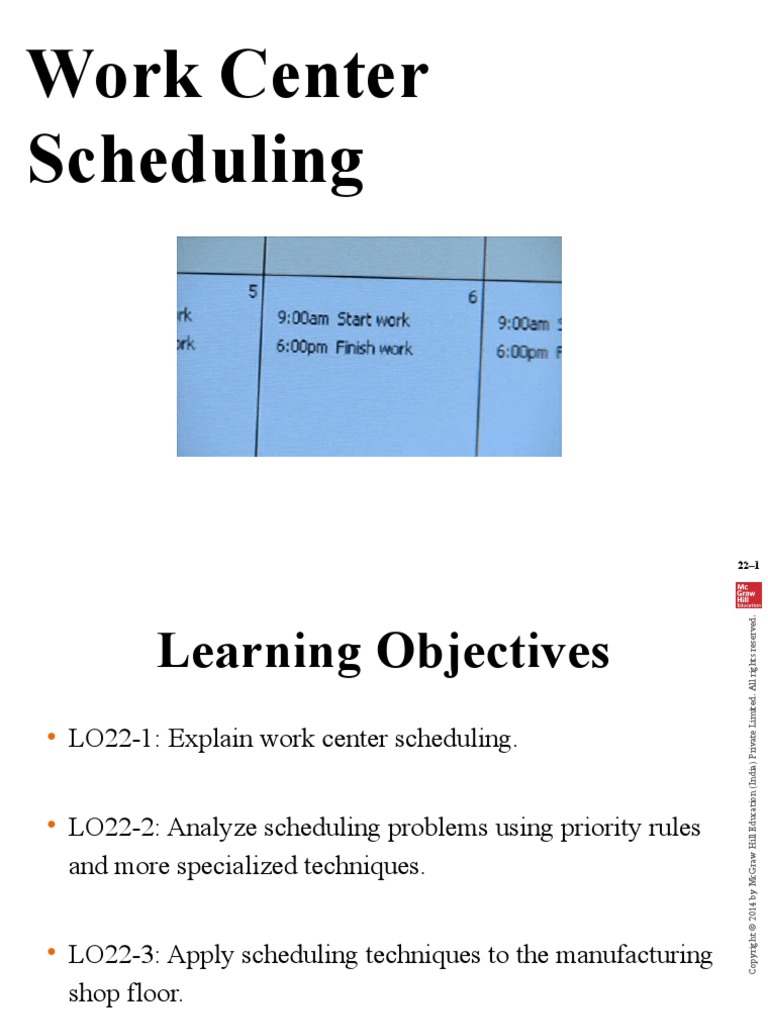 Work Center Scheduling: Mcgraw-Hill/Irwin | PDF | Scheduling ...