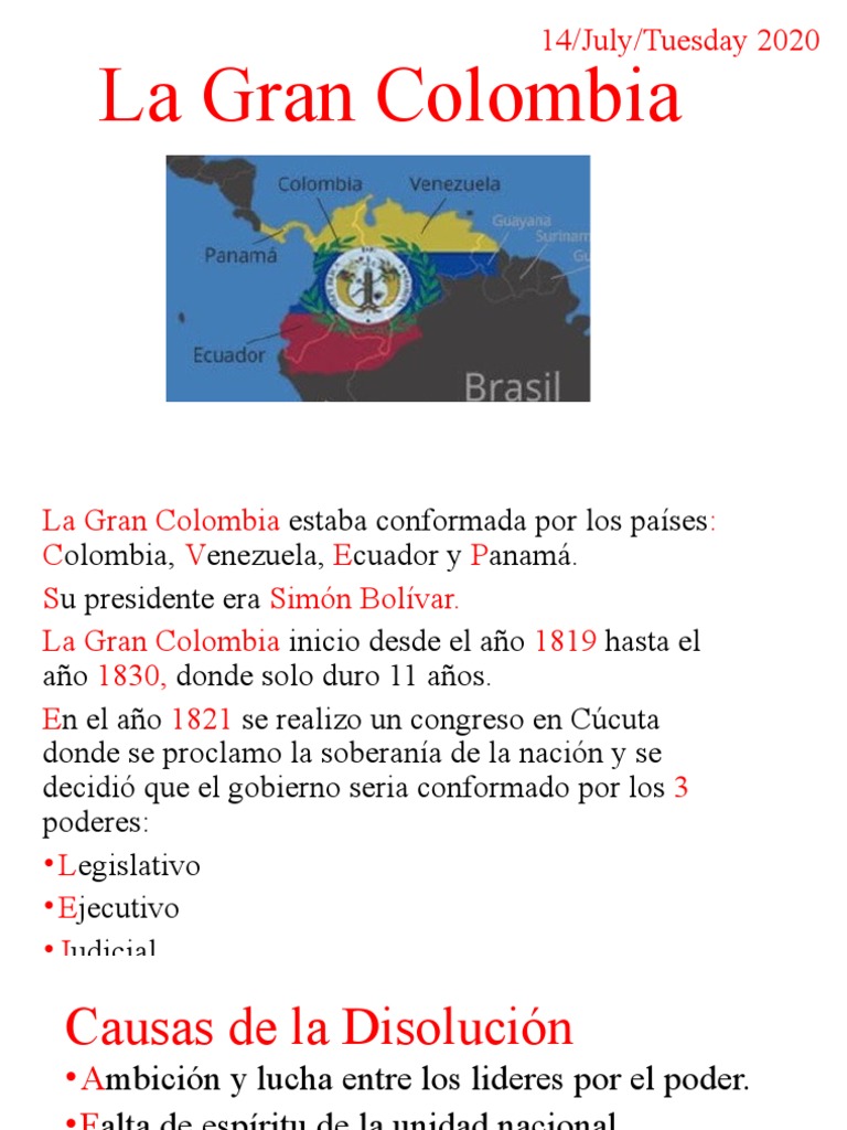 Historia de la Gran Colombia (1819-1830) | PDF