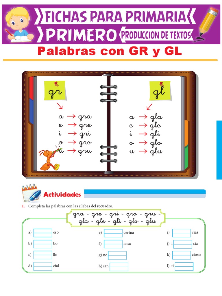 Palabras Con GR y GL para Primer Grado de Primaria | PDF