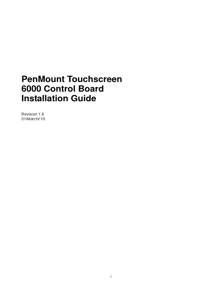 PenMount 6000 Controller Installation Guide V1.6 | PDF | Microsoft ...