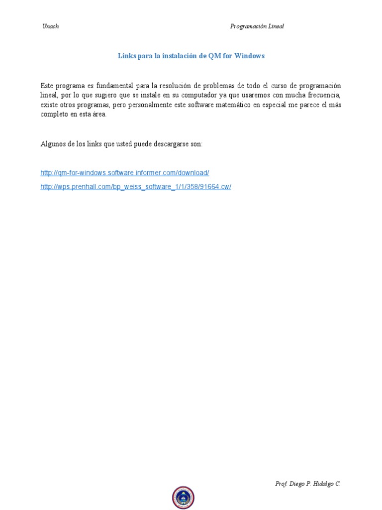 Link para La Descarga de QM For Windows | PDF