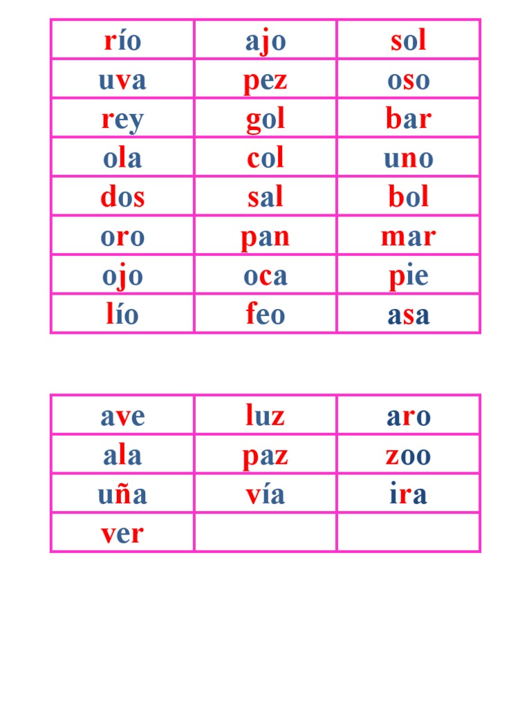 Serie Rosa Palabras Dos Colores | PDF